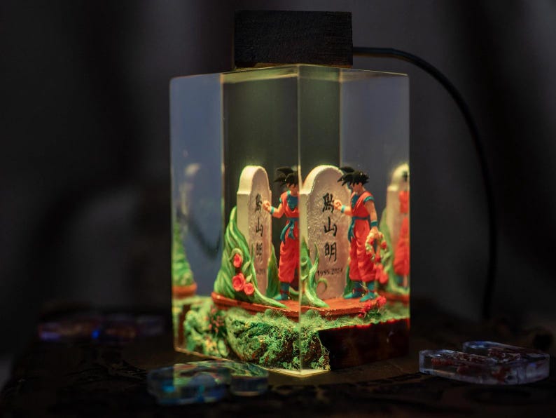 Akira Toriyama Anime Lamp, Epoxy Resin Night Light, Bedroom Lamp ...