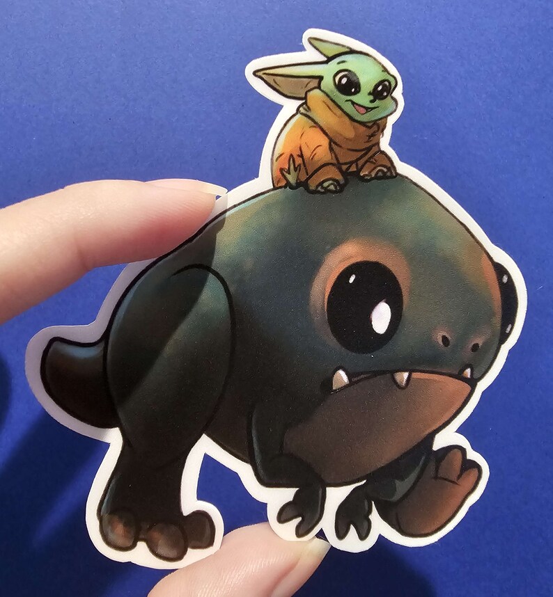 Grogu Baby Yoda Riding Blurrg Sticker - Etsy