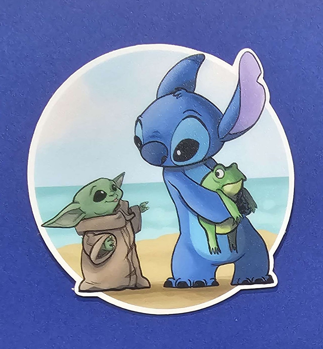 Grogu Meets Stitch Sticker - Etsy