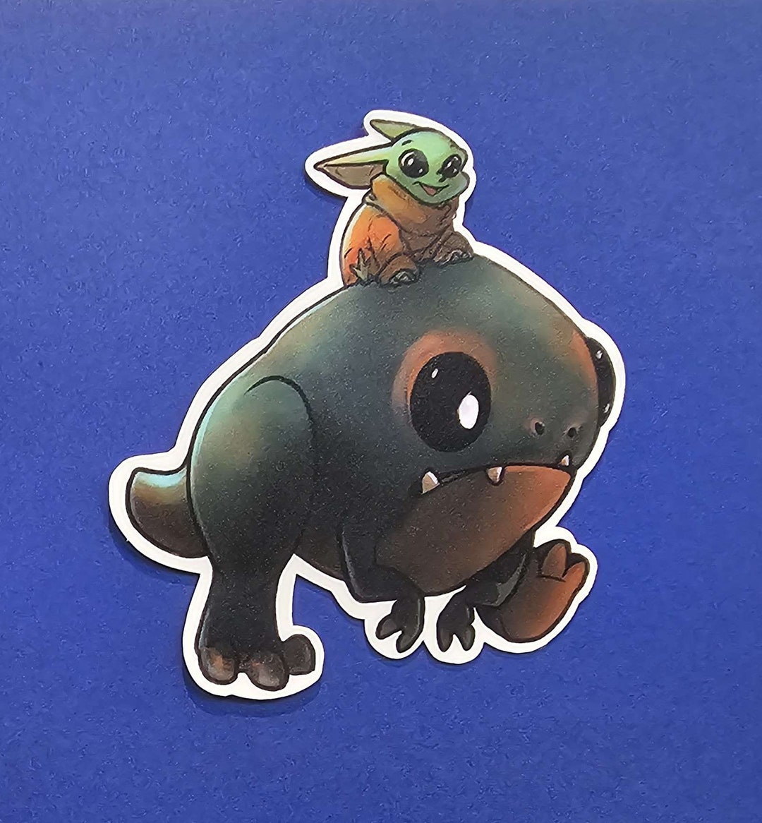Grogu Baby Yoda Riding Blurrg Sticker - Etsy