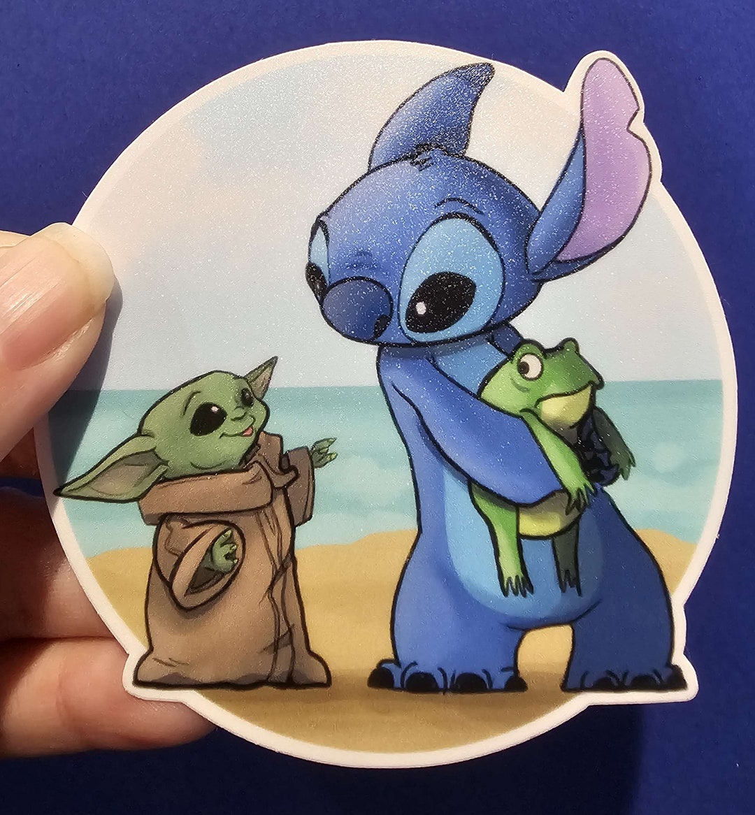 Grogu Meets Stitch Sticker - Etsy