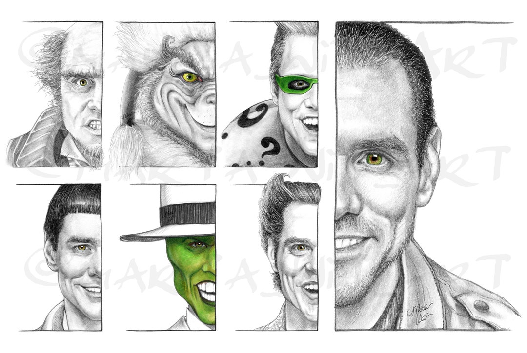 Jim Carrey The Riddler Drawing