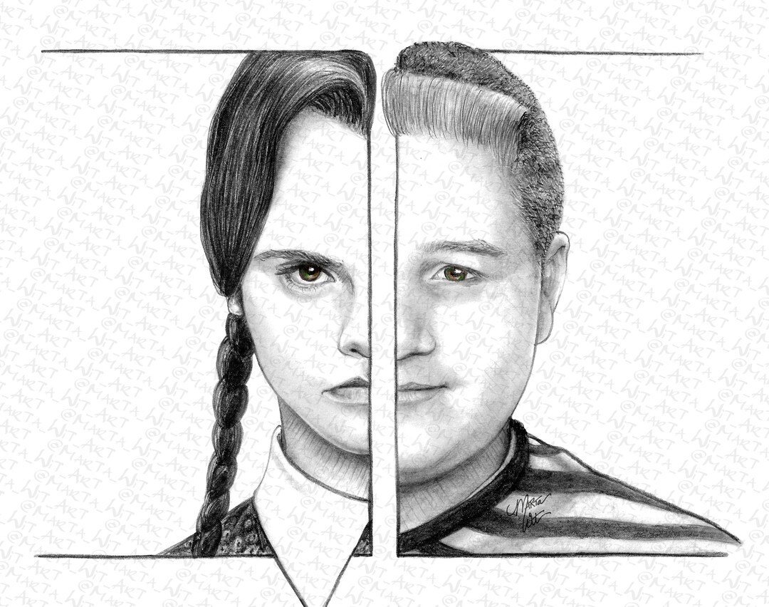 HR35P - Creepy Kooky Siblings (11x14 or 12x18) - Etsy