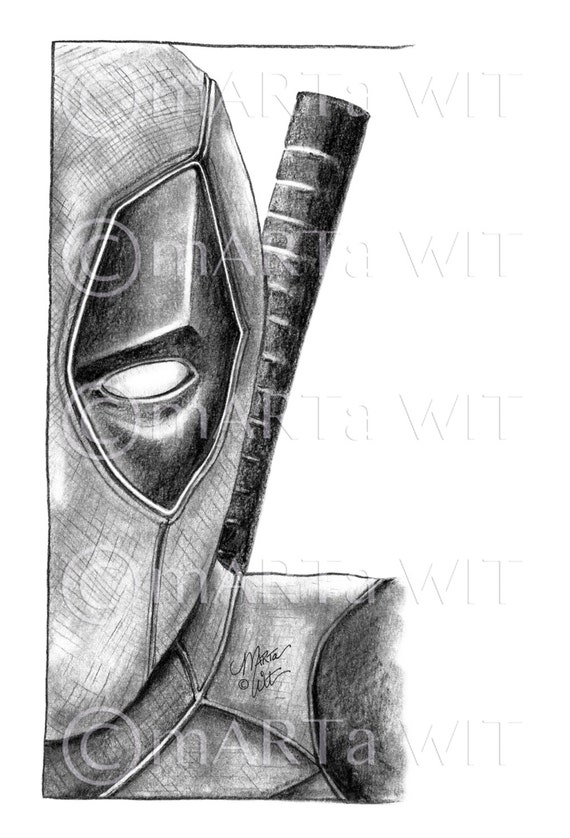 Deadpool Face Drawing