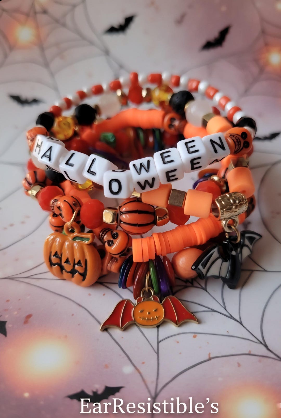 Halloween Stacked Bracelet Set, Stackable Statement Bracelet Set, Fall ...