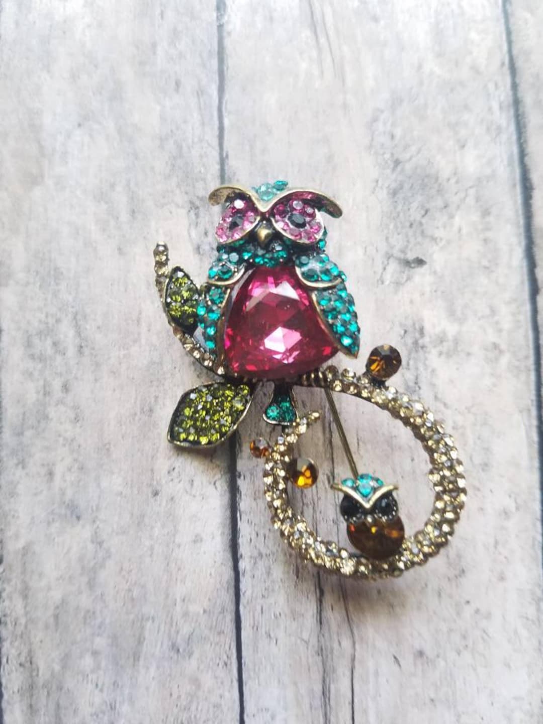 Broche double hibou Broche fantaisie Cadeaux pour elle Bijoux hibou ...
