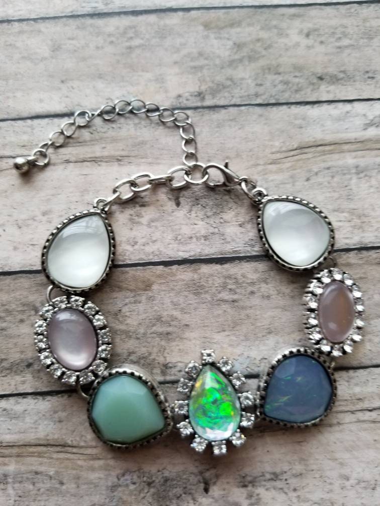 Acrylic Stones Link Bracelet Gifts for Her Statement - Etsy