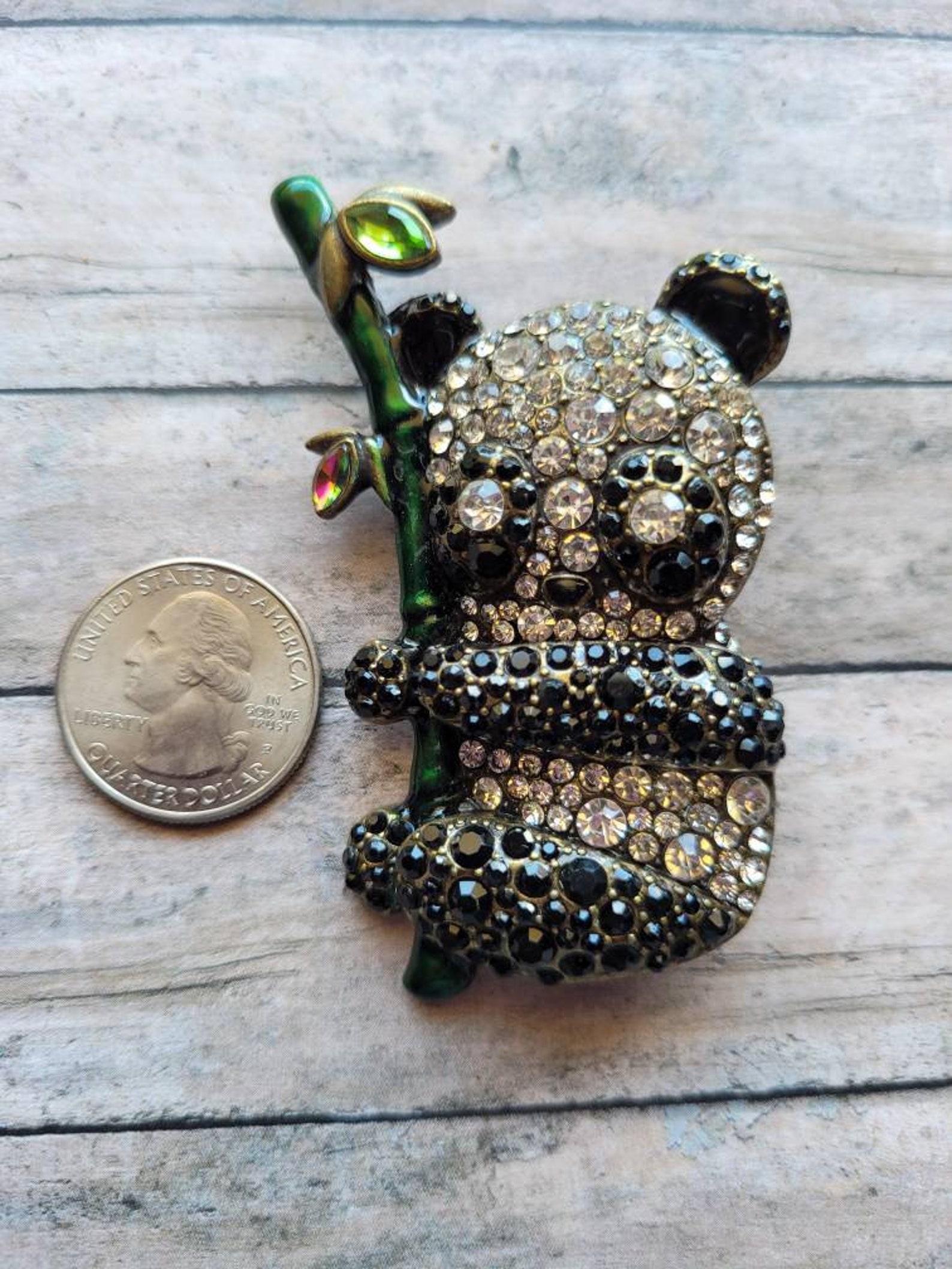 Panda Brooch Crystal Panda Bear Wildlife Jewelry Gifts for | Etsy