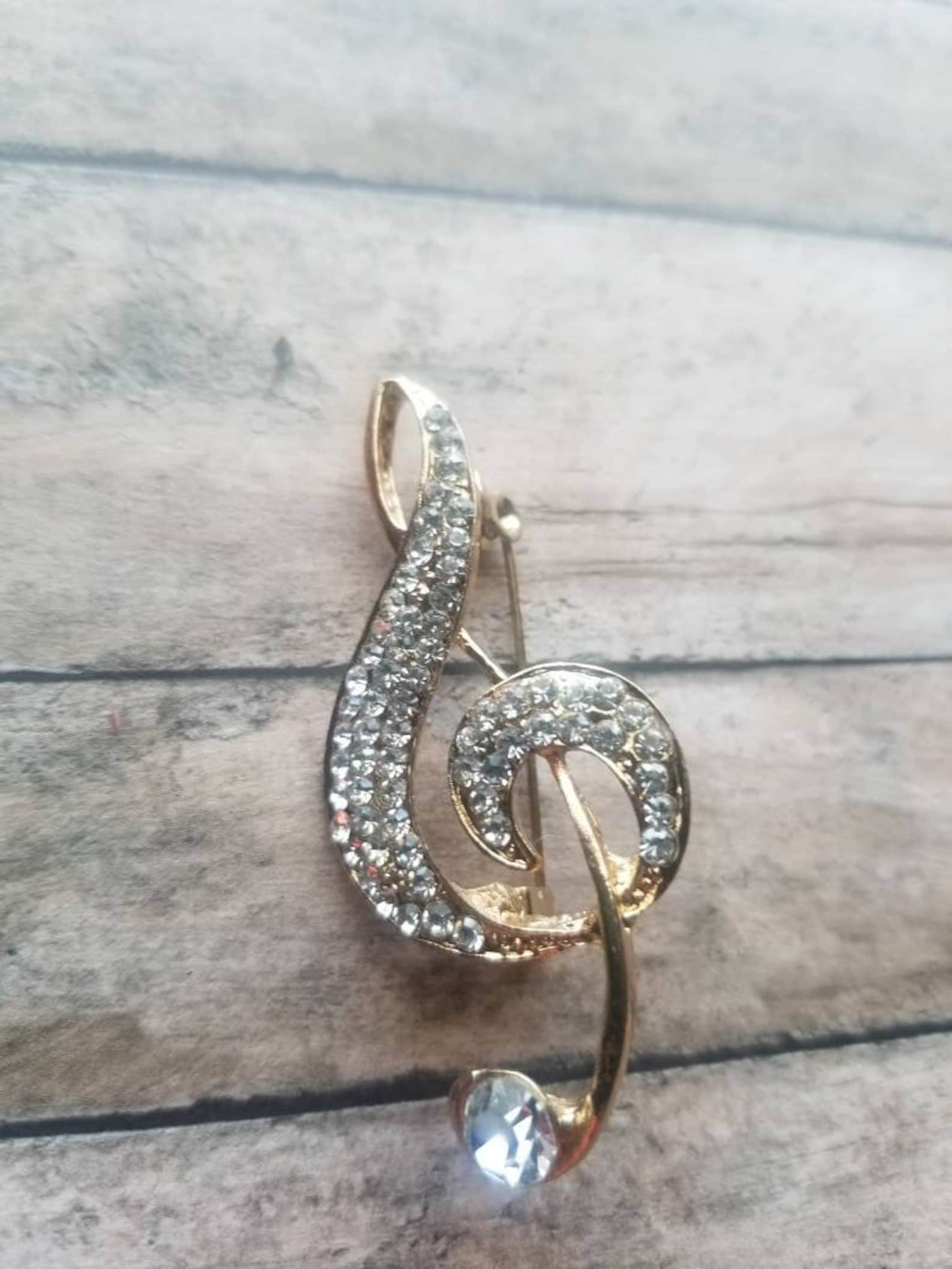 Treble Clef, Musical Brooch, Gifts for Her, Statement Brooch, Clothing ...