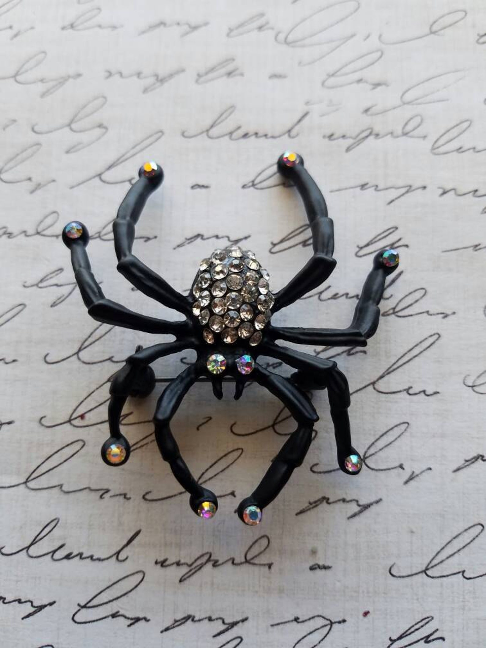 Dazzling Black Spider Brooch Halloween Brooches Gifts for Her Fancy ...