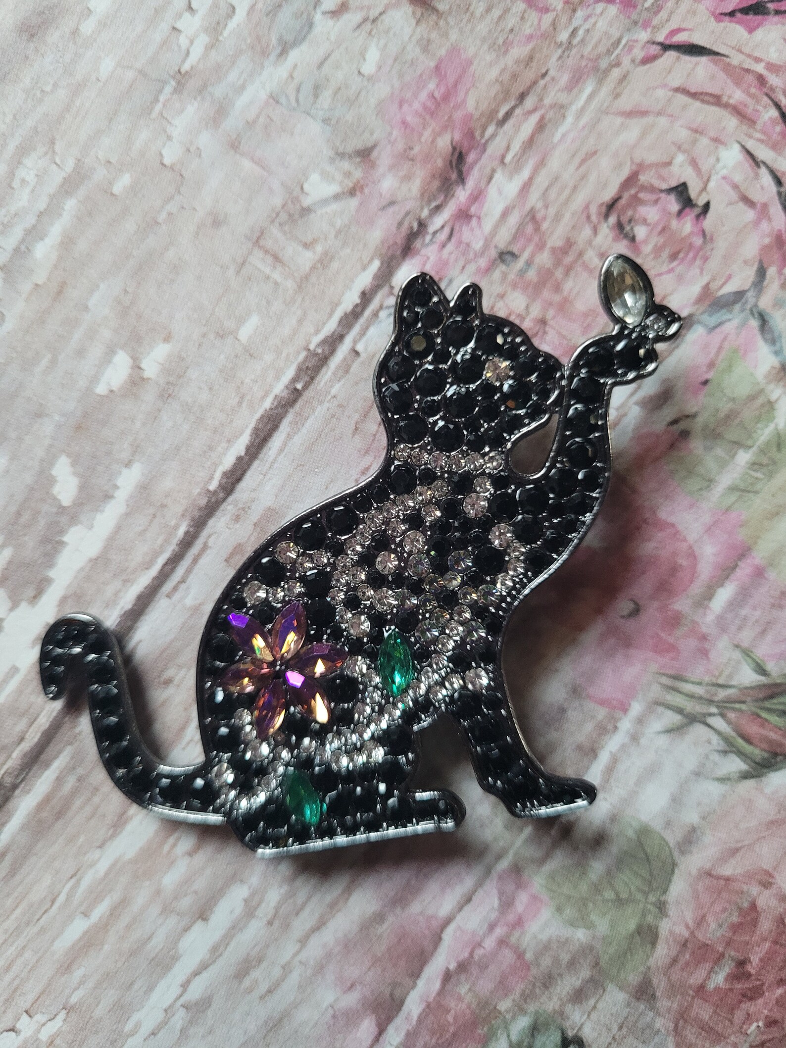 Black Cat Brooch, Crystal Black Cat Brooch, I Love Cats, Cute Black ...