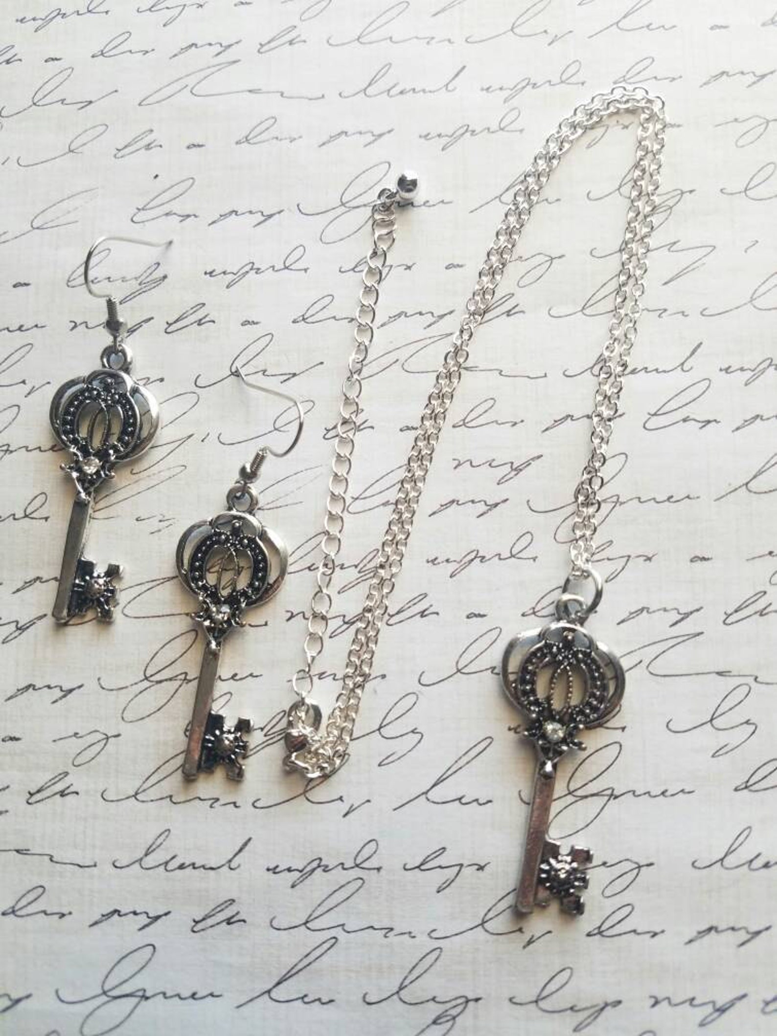 Key Necklace Set Chain With Pendant Gifts for Her Statement - Etsy