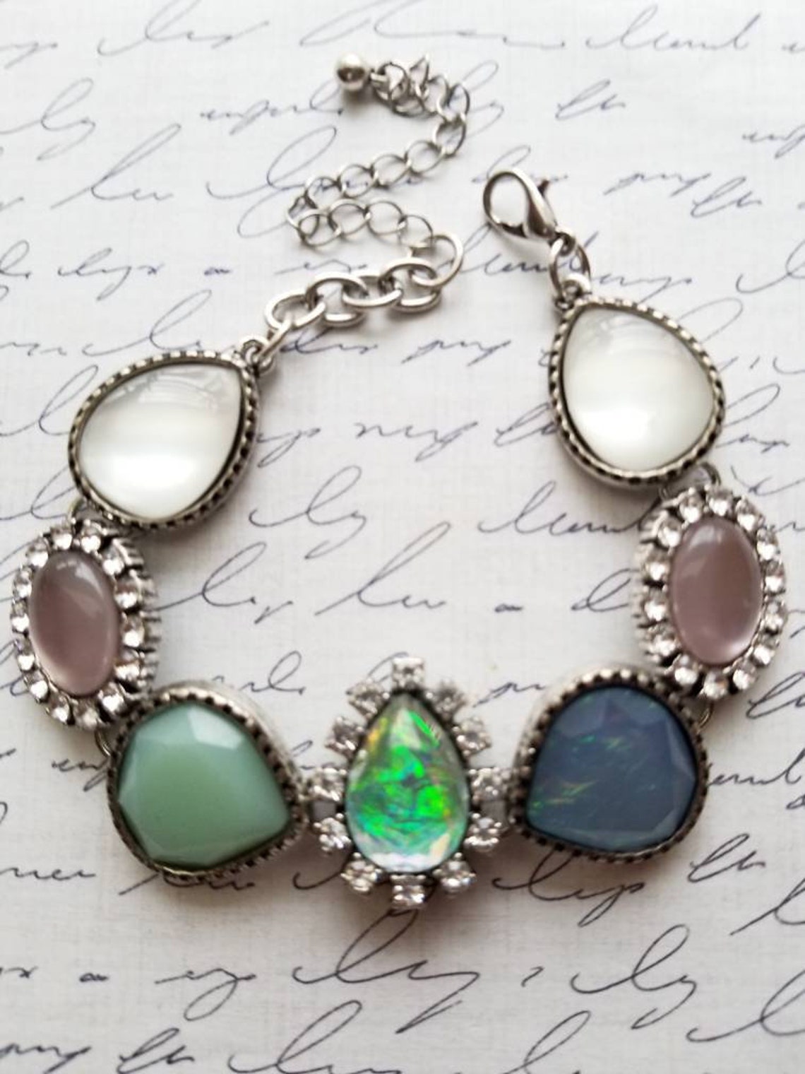 Acrylic Stones Link Bracelet Gifts for Her Statement - Etsy