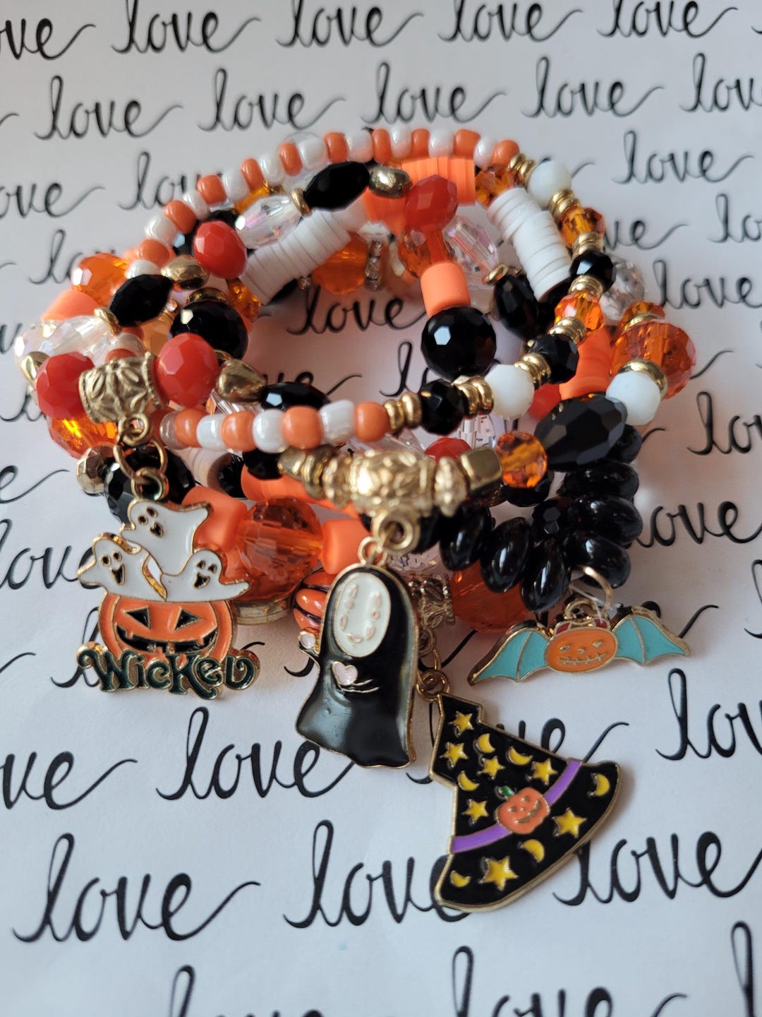Wicked Stacked Halloween Bracelet Set, Spooky Stretch Bracelet Set ...