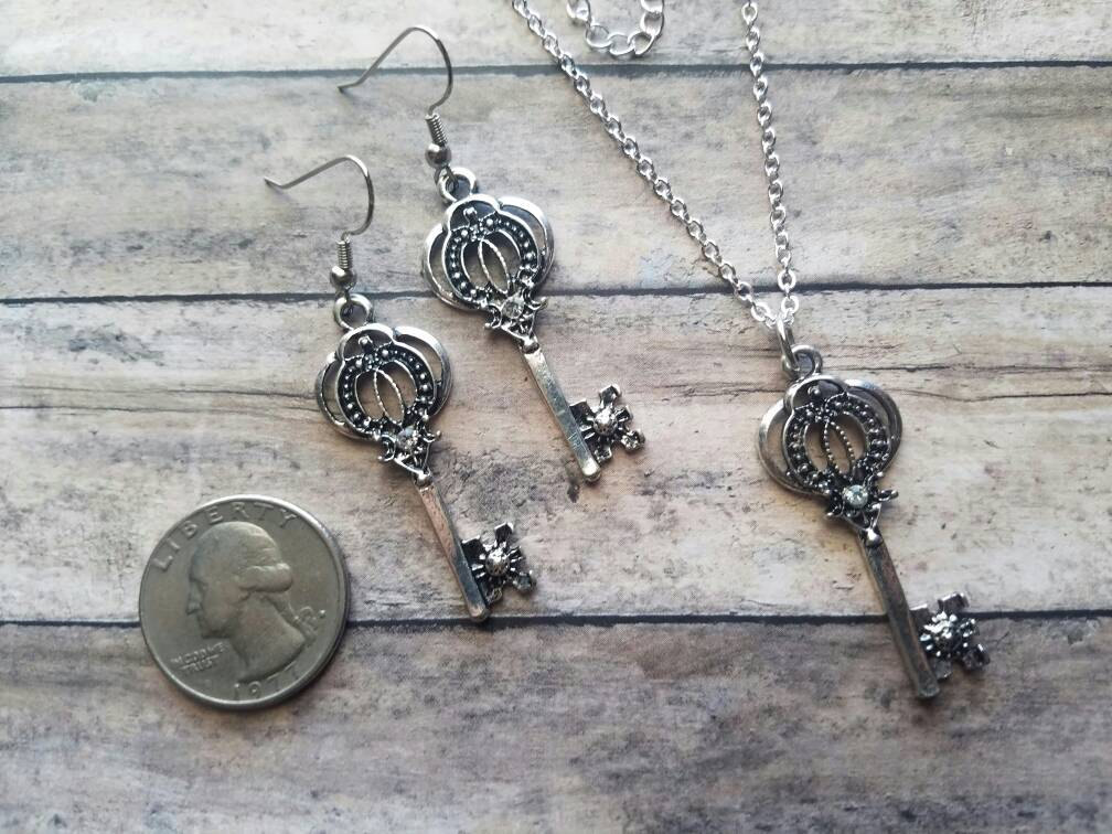 Key Necklace Set Chain with Pendant Gifts for Her Statement | Etsy