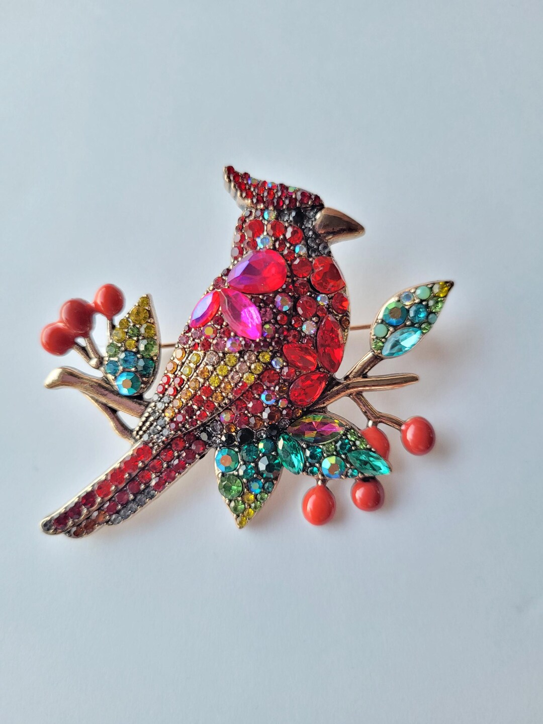 Cardinal Bird Brooch, Bird Lover Gifts, Figural Brooch, Beautiful ...