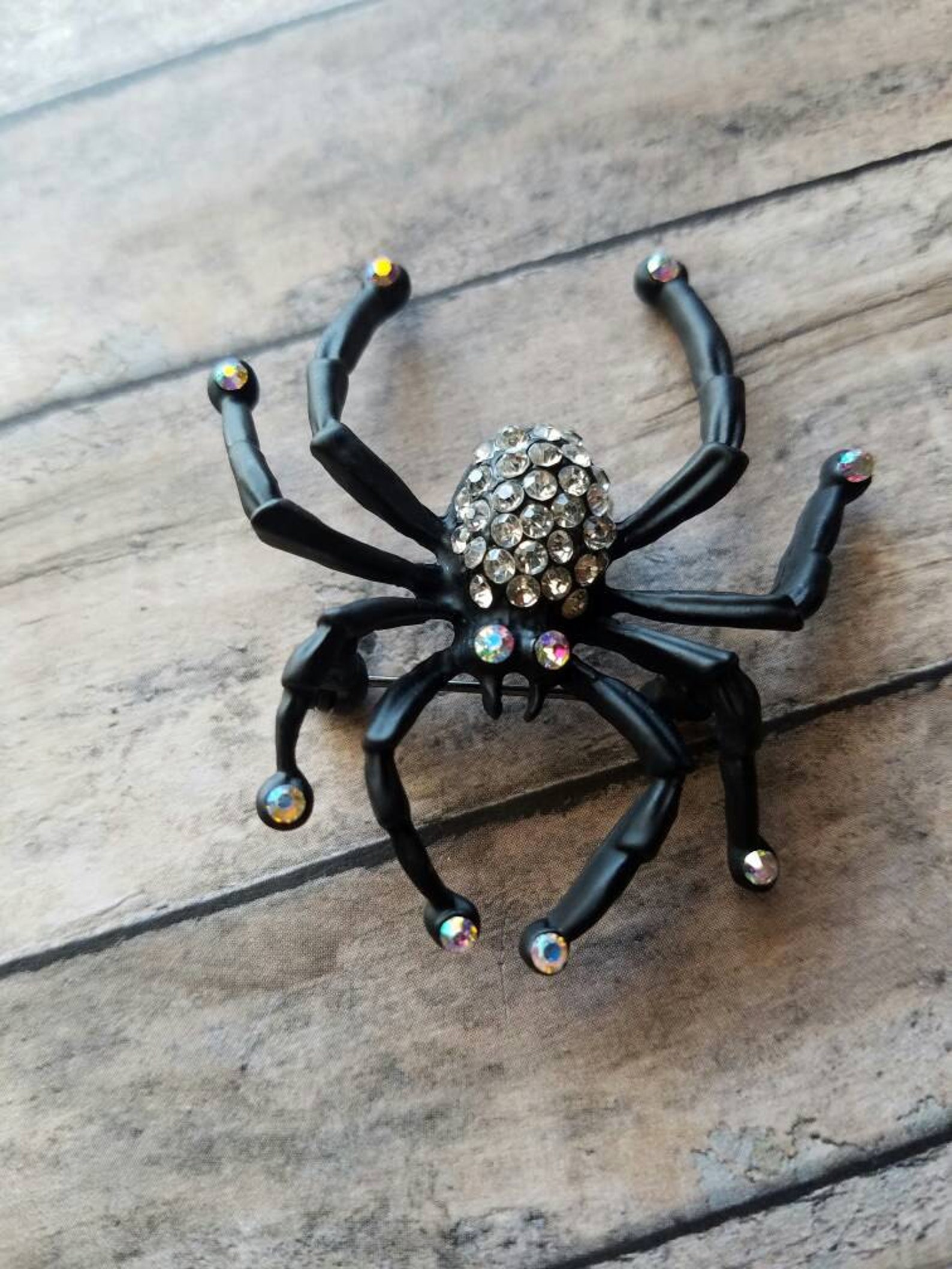 Dazzling Black Spider Brooch Halloween Brooches Gifts for Her | Etsy