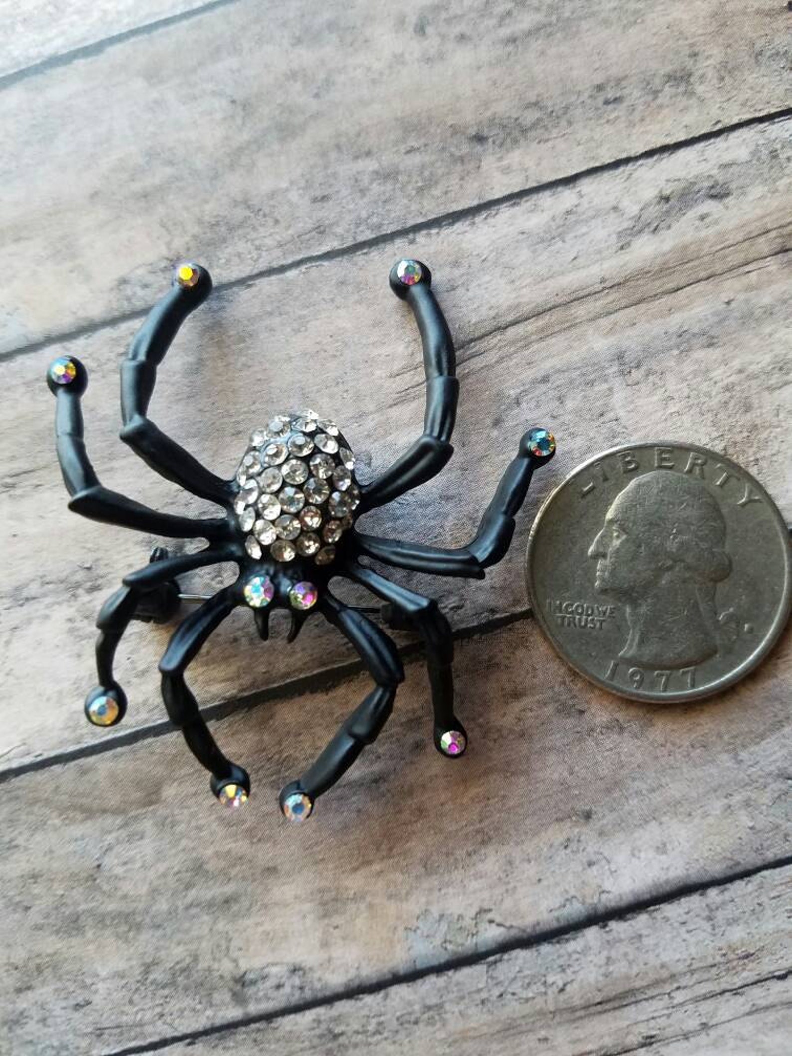 Dazzling Black Spider Brooch Halloween Brooches Gifts for Her - Etsy