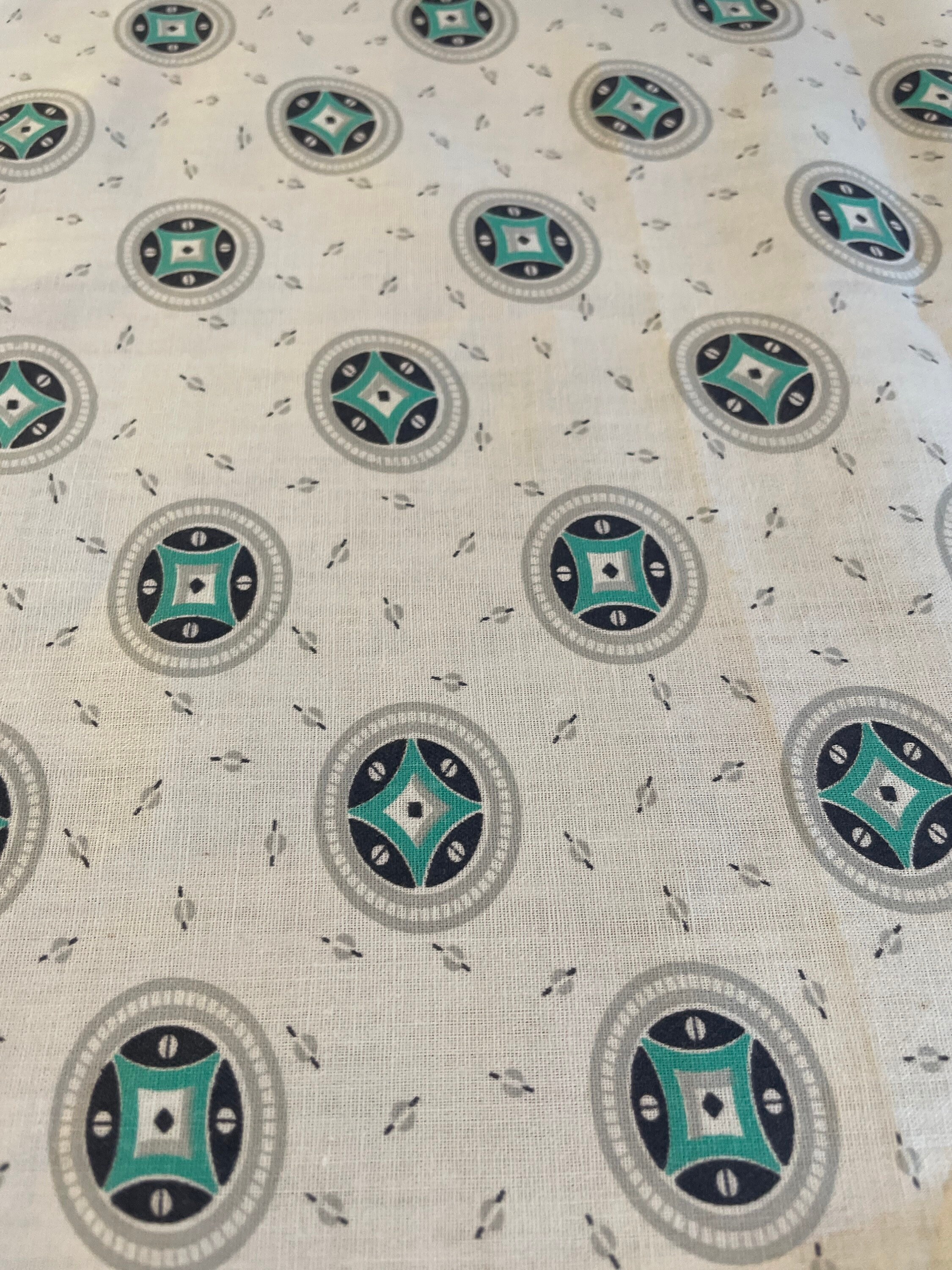 Mid Century Modern MCM Fabric Geometric Pattern From the 1950’s 36 ...