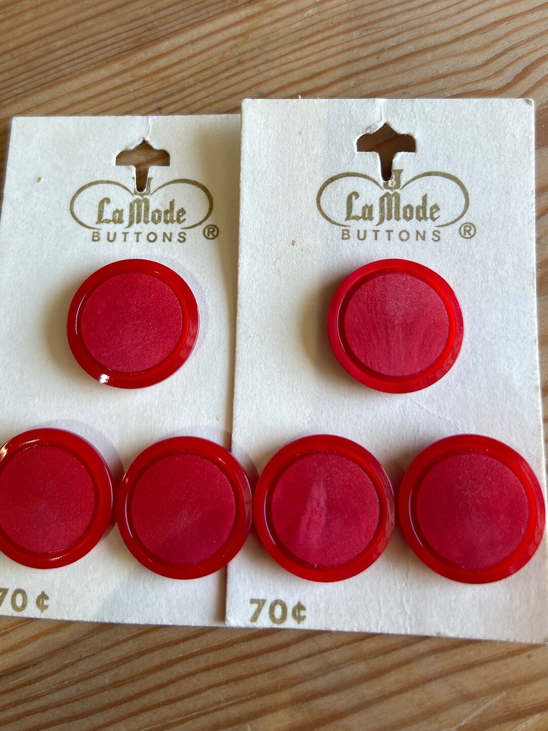 Lamode Buttons Red Six Buttons on Two Cards 1202 Size 34 7/8 Made in Holland - Etsy