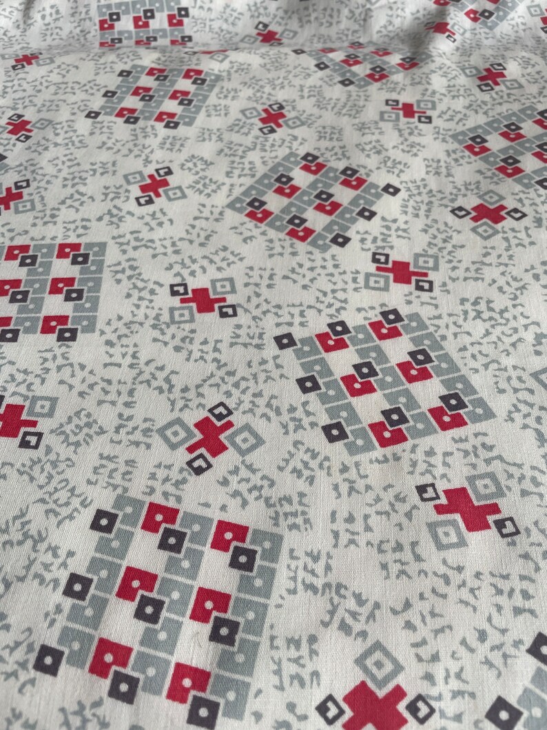 Mid Century Modern MCM Fabric 1950s 1960s Geometric Pattern in - Etsy