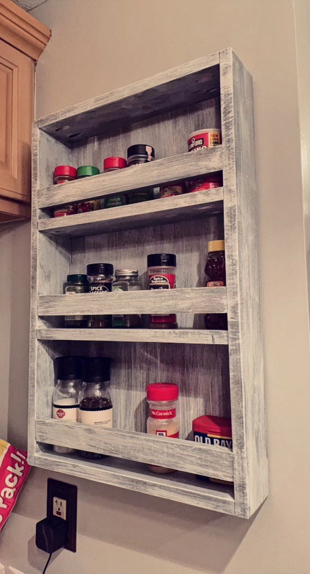 Kitchen Spice Rack Kitchen Shelving Wall Spice Rack Custom Spice Rack ...