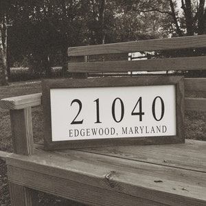Zip Code Sign Modern Farmhouse City Sign Guest Room Decor Large Wall ...