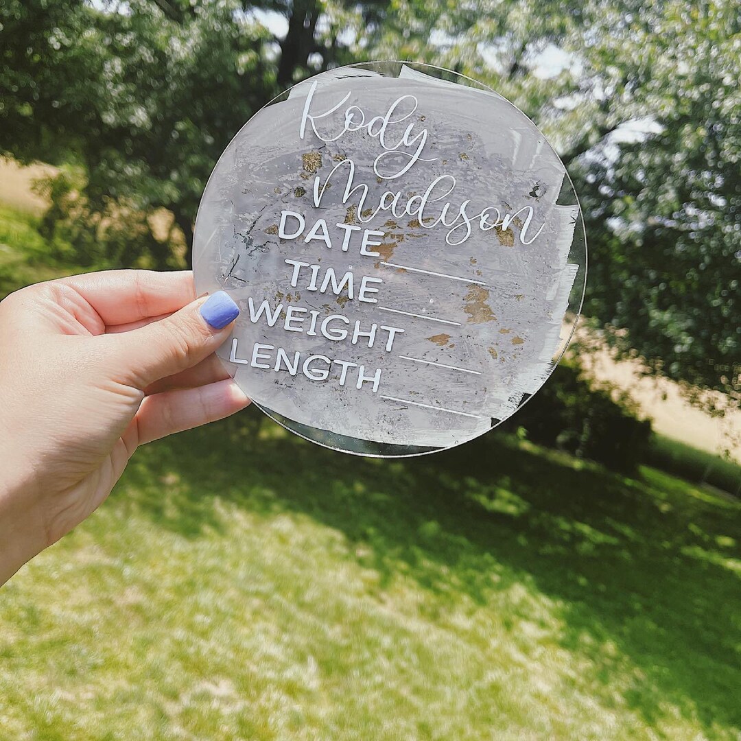 Baby Circle Newborn Circle Acrylic Circle Newborn Announcement Photo ...