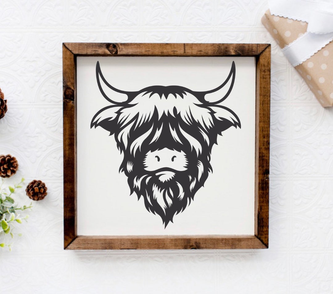 Highland Cow Western Wall Art Cow Print Decor 15 X 15 Farmhouse Nursery ...