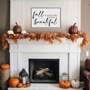 Fall is in the Air, Mantel Sign, Halloween Decor, Modern Framed Sign ...