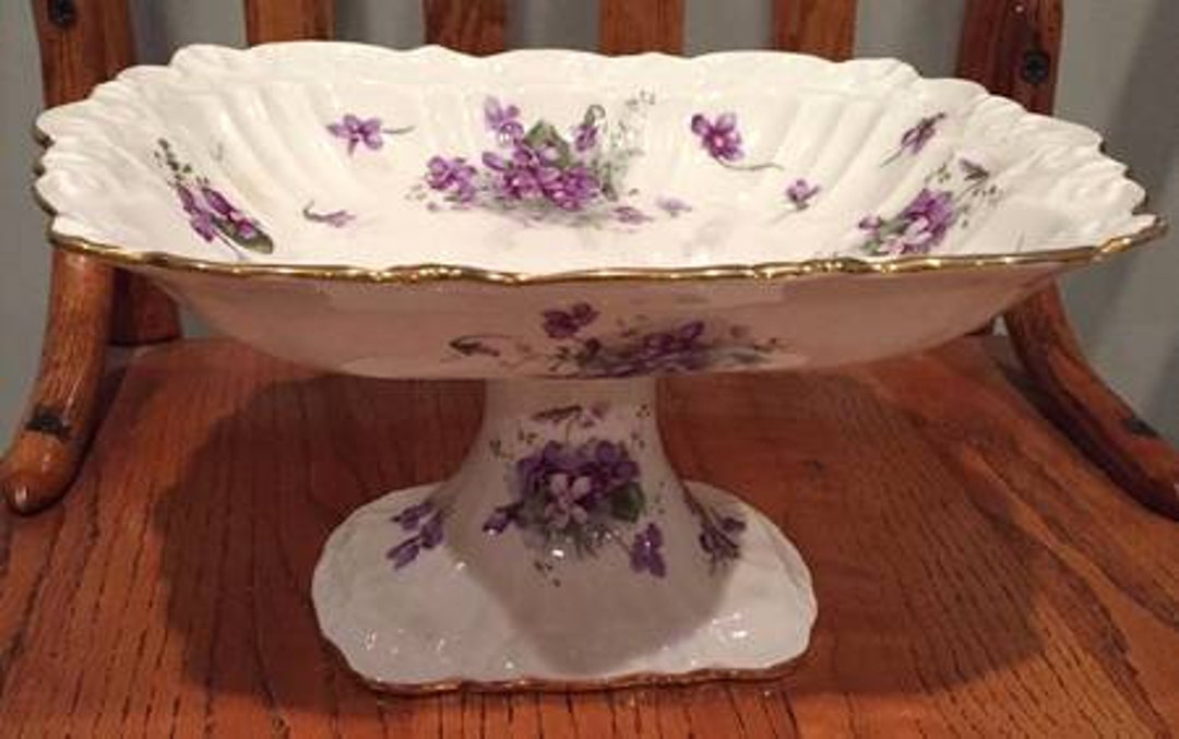 Hammersley Fine Bone China "victorian Violets" Large Compote - Etsy