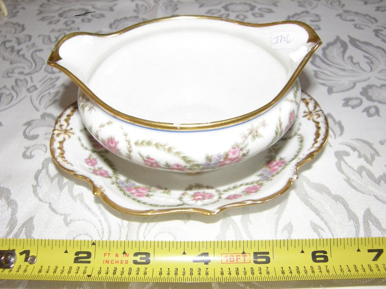 CH Field Haviland LIMOGES GOA France Gravy Boat and Attached Under ...