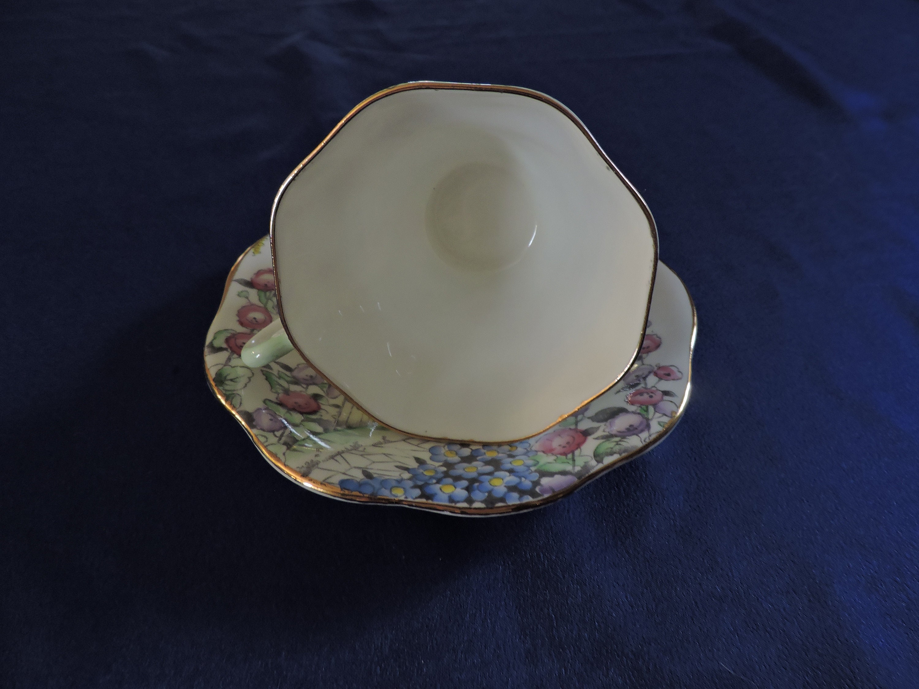 Vintage E.B. FOLEY Bone China Tea Cup & Saucer 1850 Flowers - Etsy