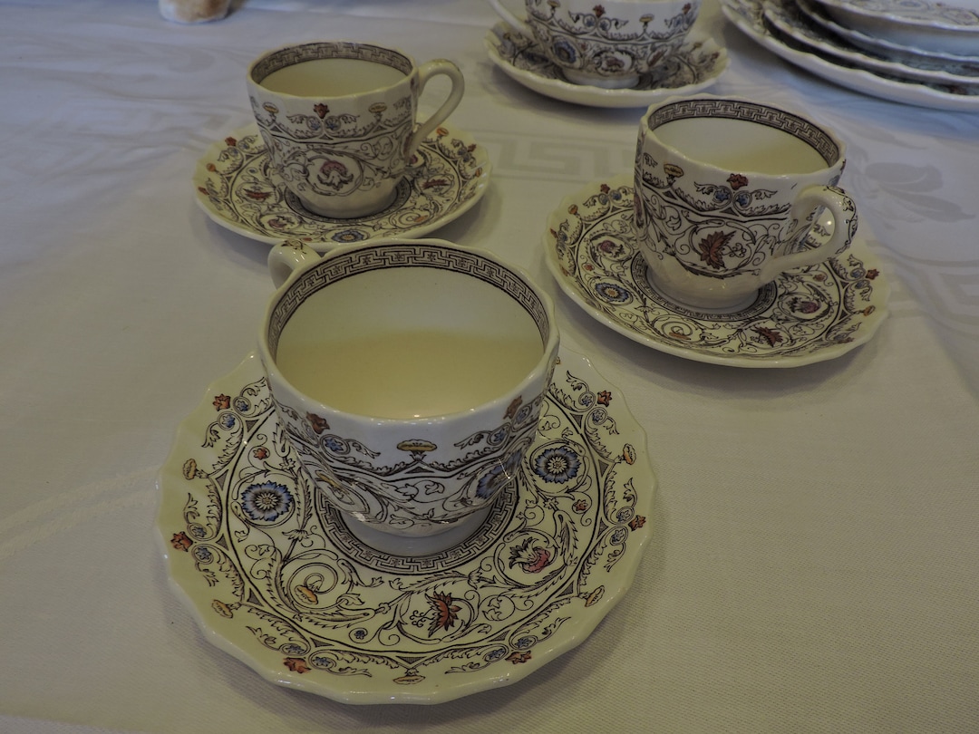 C1940 Copeland Spode Florence Pattern 3 Demitasse Cups & Saucers ...