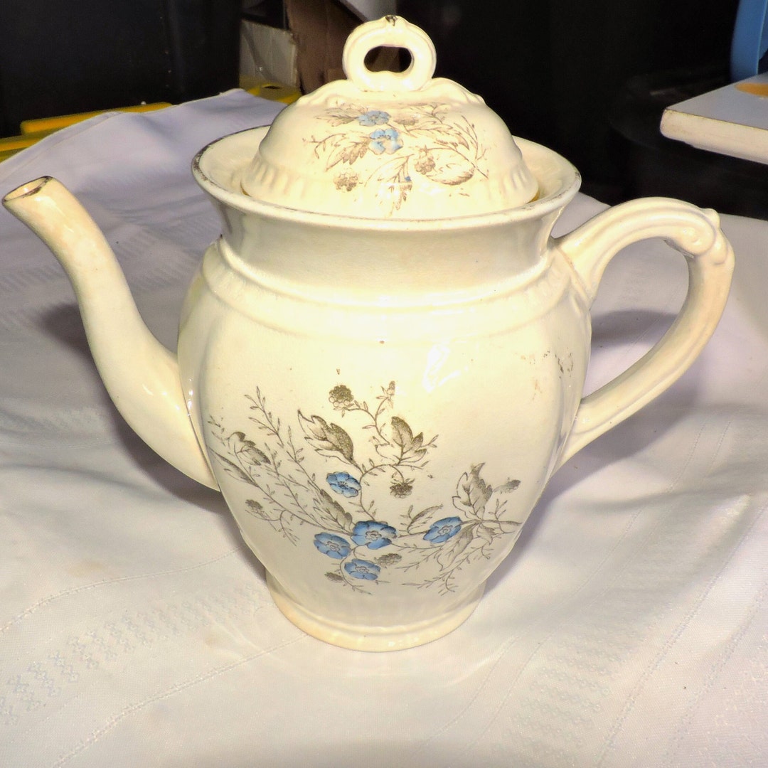 Antique Royal Ironstone Anchor Pottery Tea Pot *very Rare* White W ...