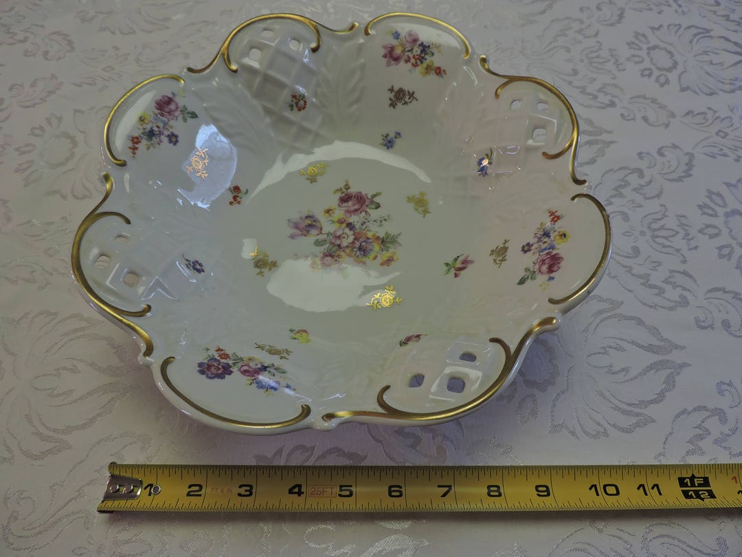 Vintage REICHENBACH Germany GDR Porcelain Fine China Footed Reticulated ...