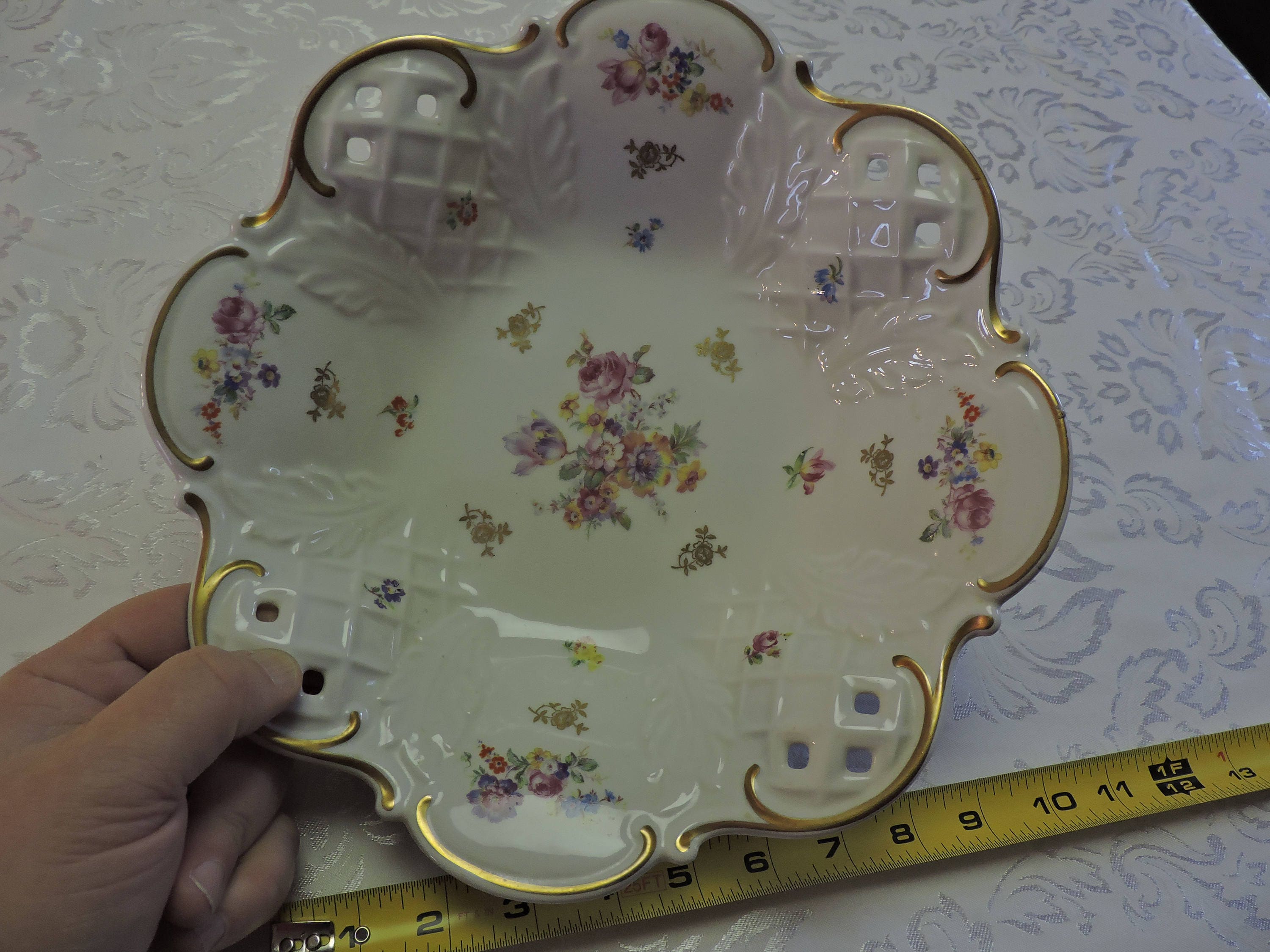 Vintage REICHENBACH Germany GDR Porcelain Fine China Footed Reticulated ...