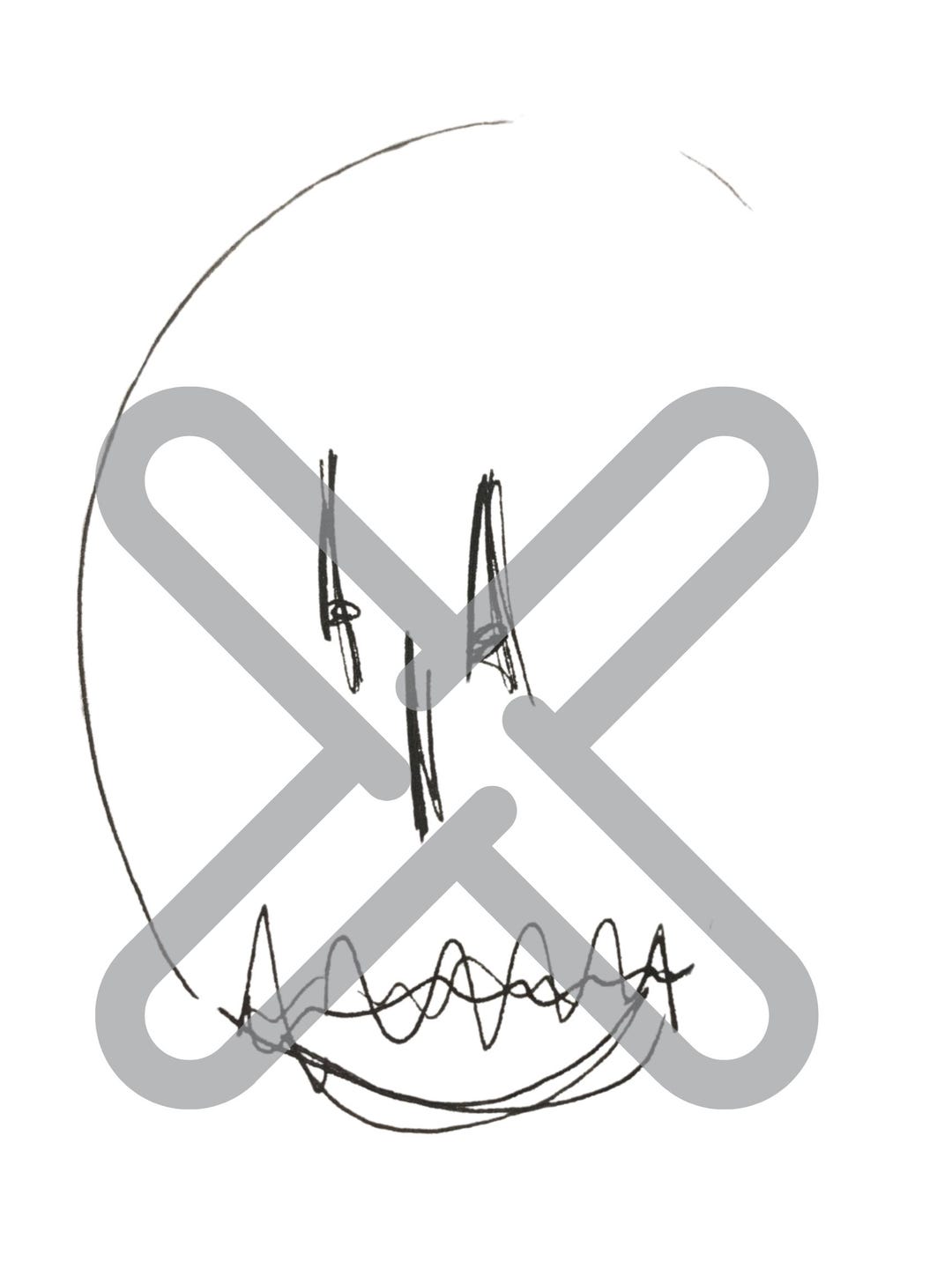 Scratchy Skull Doodle - Hand-drawn Digital Art Print - Etsy