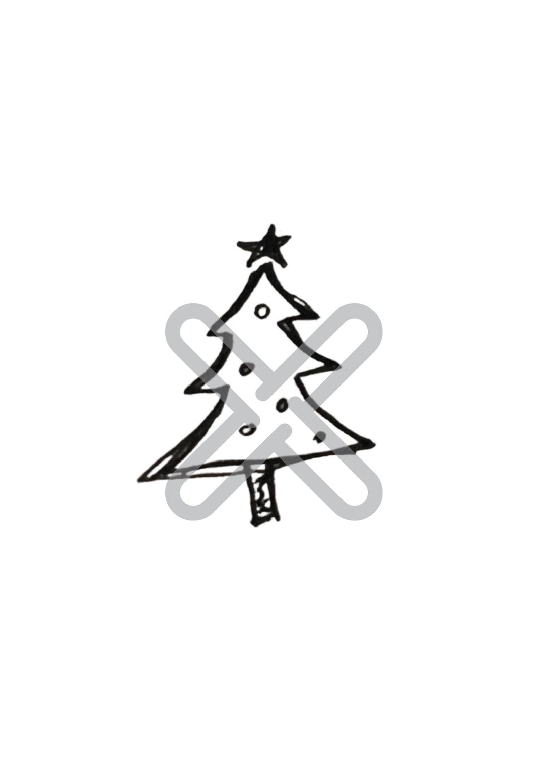 Hand-drawn Christmas Tree Doodle | Festive Digital Art Print for ...