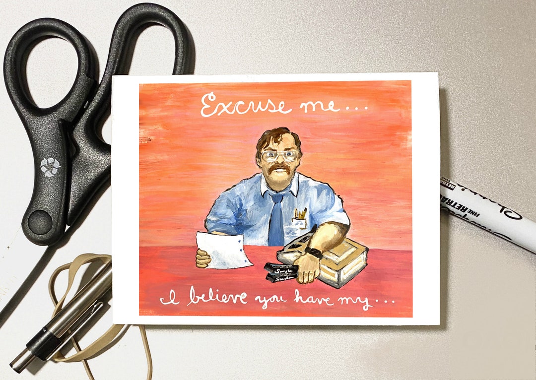 Office Space Inspired Milton's Stapler Heart Funny Greeting Card ...