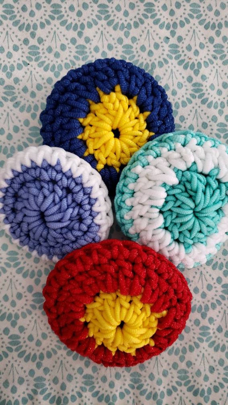 Crocheted Dish Scrubbies Pot Scrubbers - Etsy