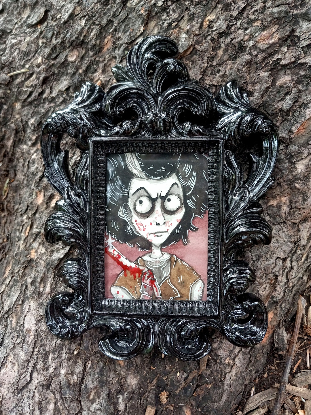 Sweeney Todd Cartoon Watercolor Painting Framed - Etsy
