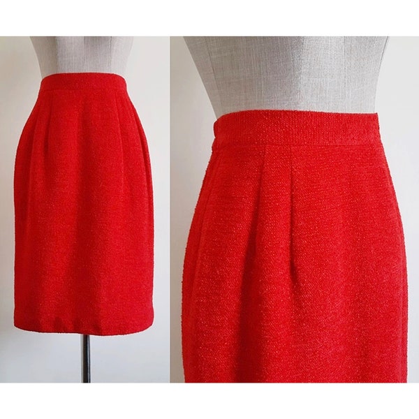 Red Wool Skirt - Etsy
