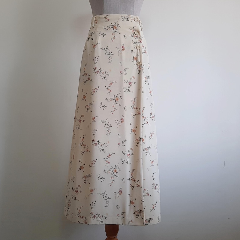 Vintage Cream Midi Skirt - Etsy