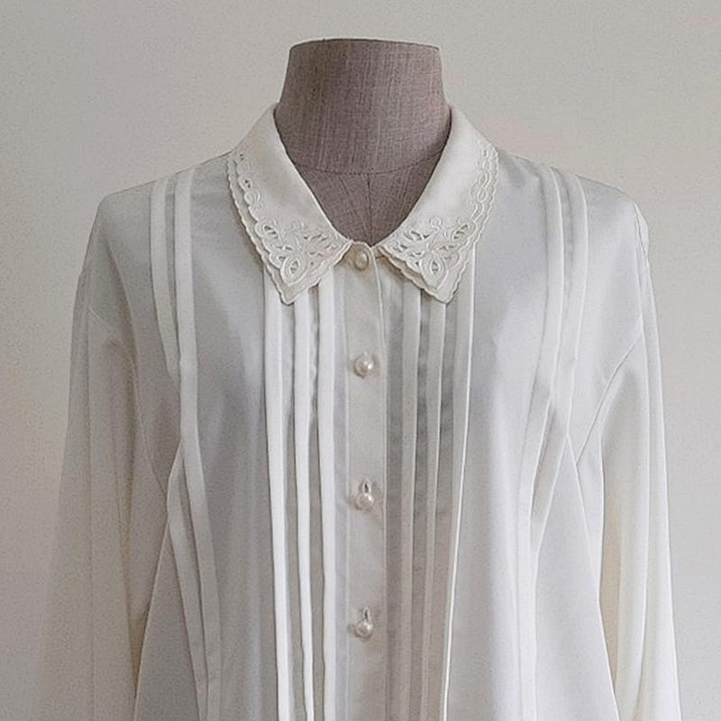 Cream Blouse - Etsy