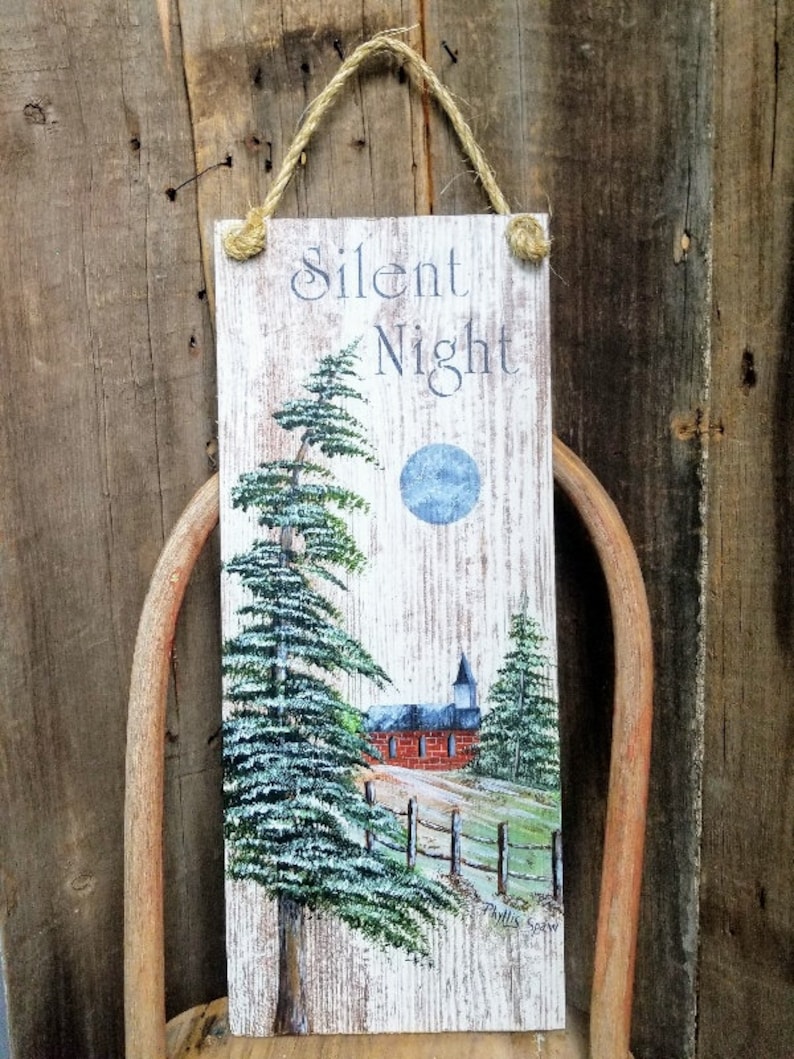 PAINTING PATTERN Silent Night Sign, Brick Red Church, Www.pspawdesigns ...