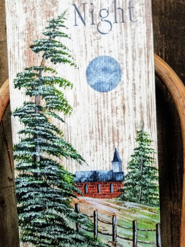 PAINTING PATTERN Silent Night Sign, Brick Red Church, Www.pspawdesigns ...