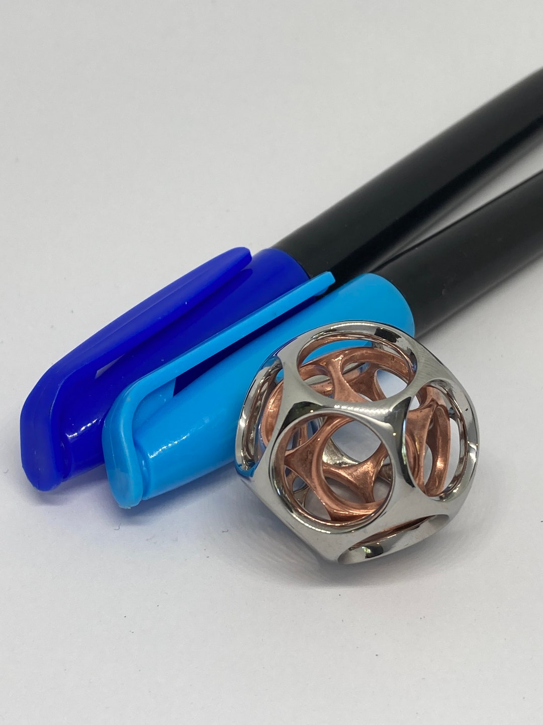 Large Kinetic Spheres Fidget Toy Copper and Steel - Etsy