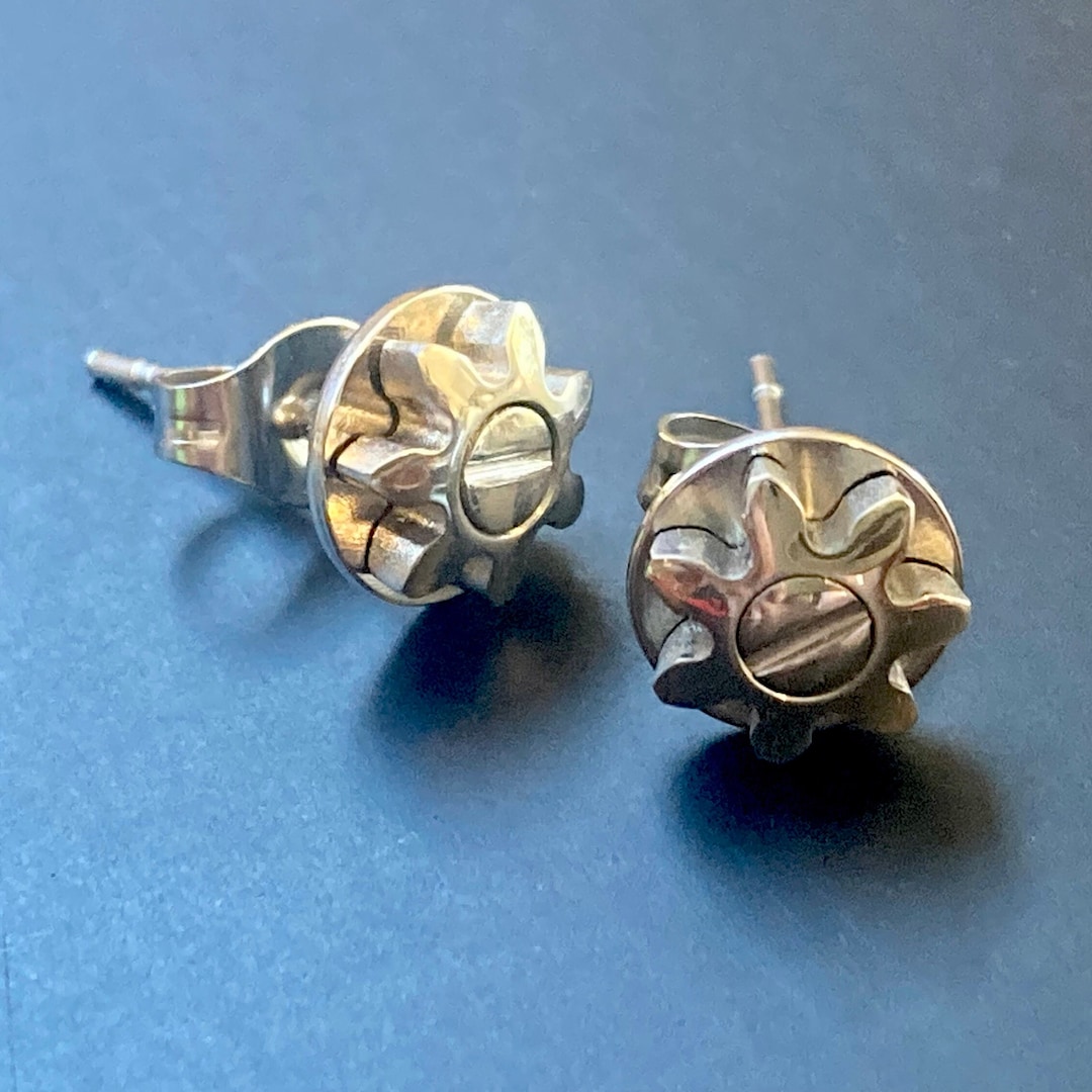 Cog Stud Earrings - a Single Gear to Match the Kinetic Rings - Etsy