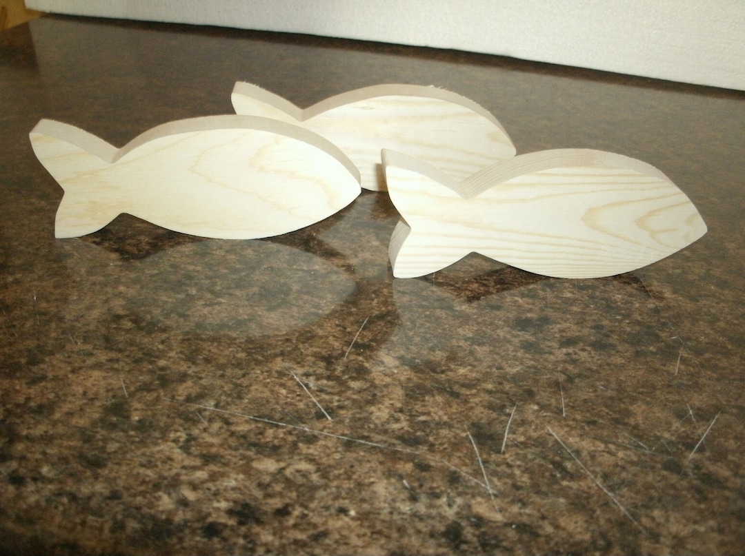 Wood Fish, Unfinished Wood Fish Cutout, Wooden Fish Shapes, Wooden Fish ...